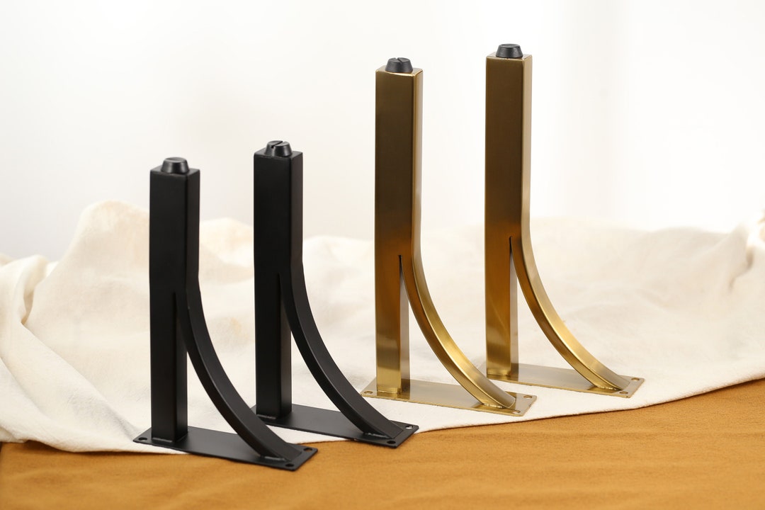4x Brushed Gold Cabinet Leg Support Feet, Sofa Legs, IKEA Legs, Metal ...