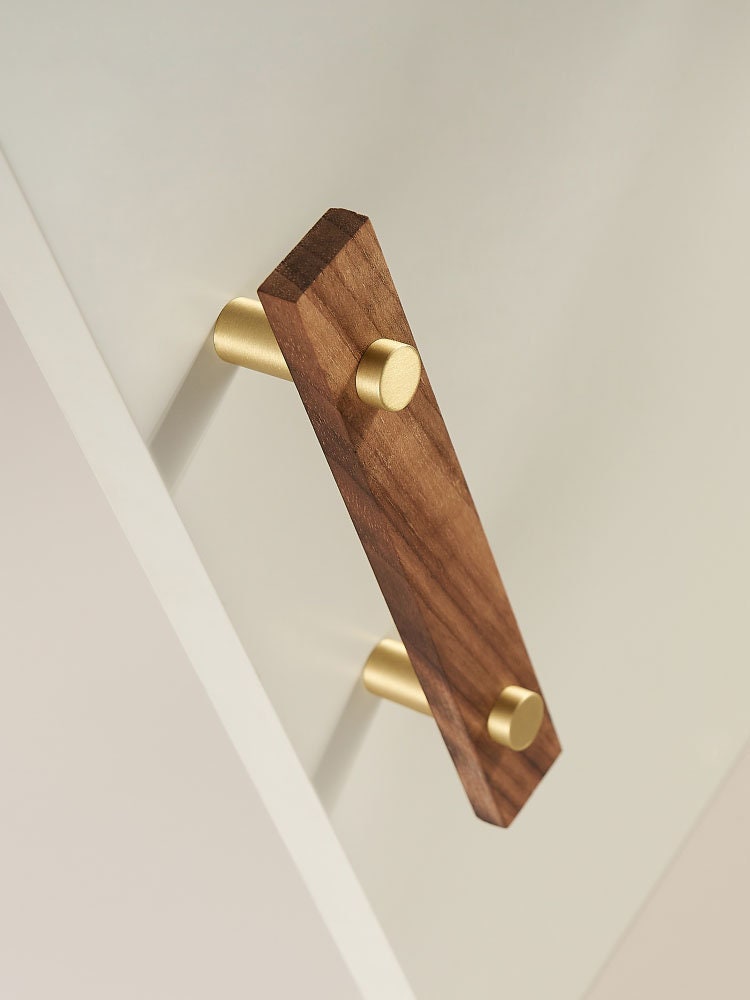 Solid Wood Walnut Cabinet Handles Wooden Drawer Knob Pull - Etsy