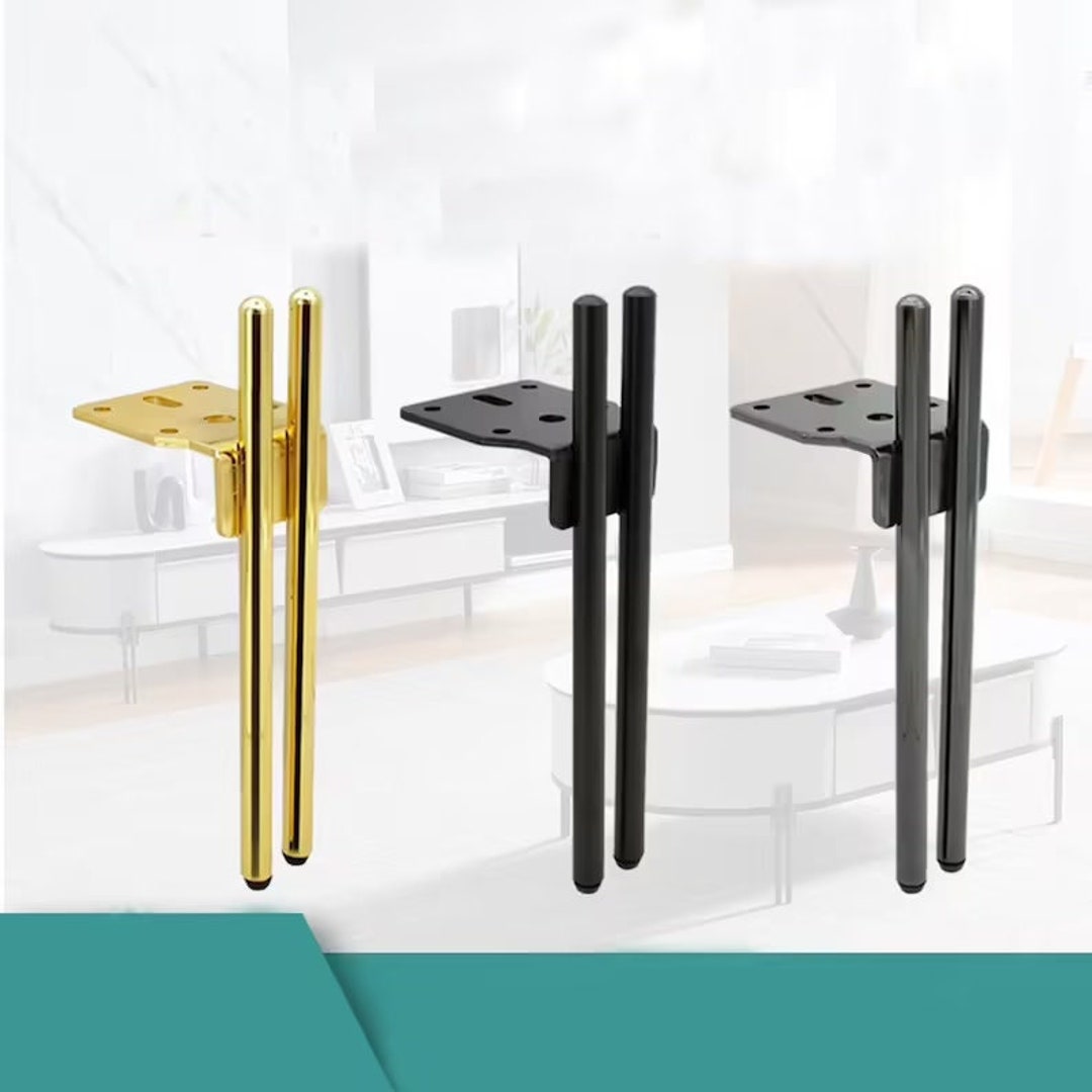 4x Metal Furniture Support Feet, Cabinet Legs, Sofa Legs, Metal Legs ...