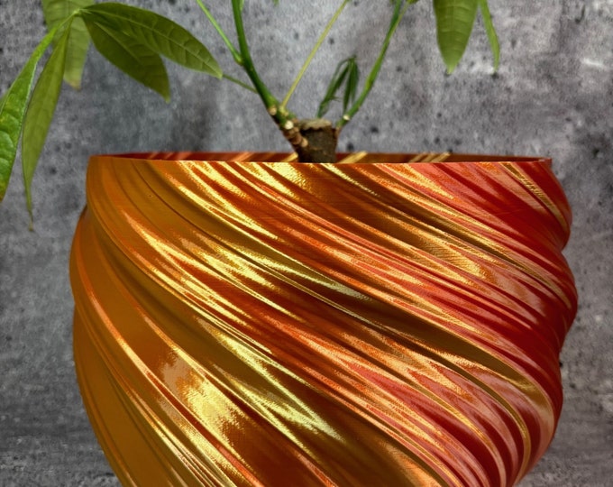 Extra Large Twisted Flowerpot for Plants of All Kinds dual Gold and ...