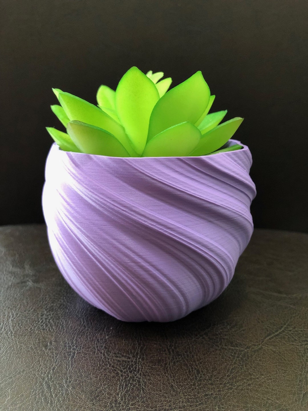 Small Twisted Flower Pot for Plants of All Kinds (pastel Purple Color ...
