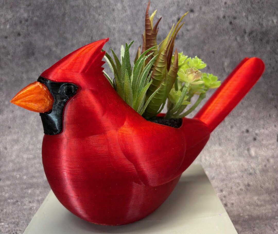 Large Cardinal Planter for Succulents, Cactus or Any Plant (crystal Red ...