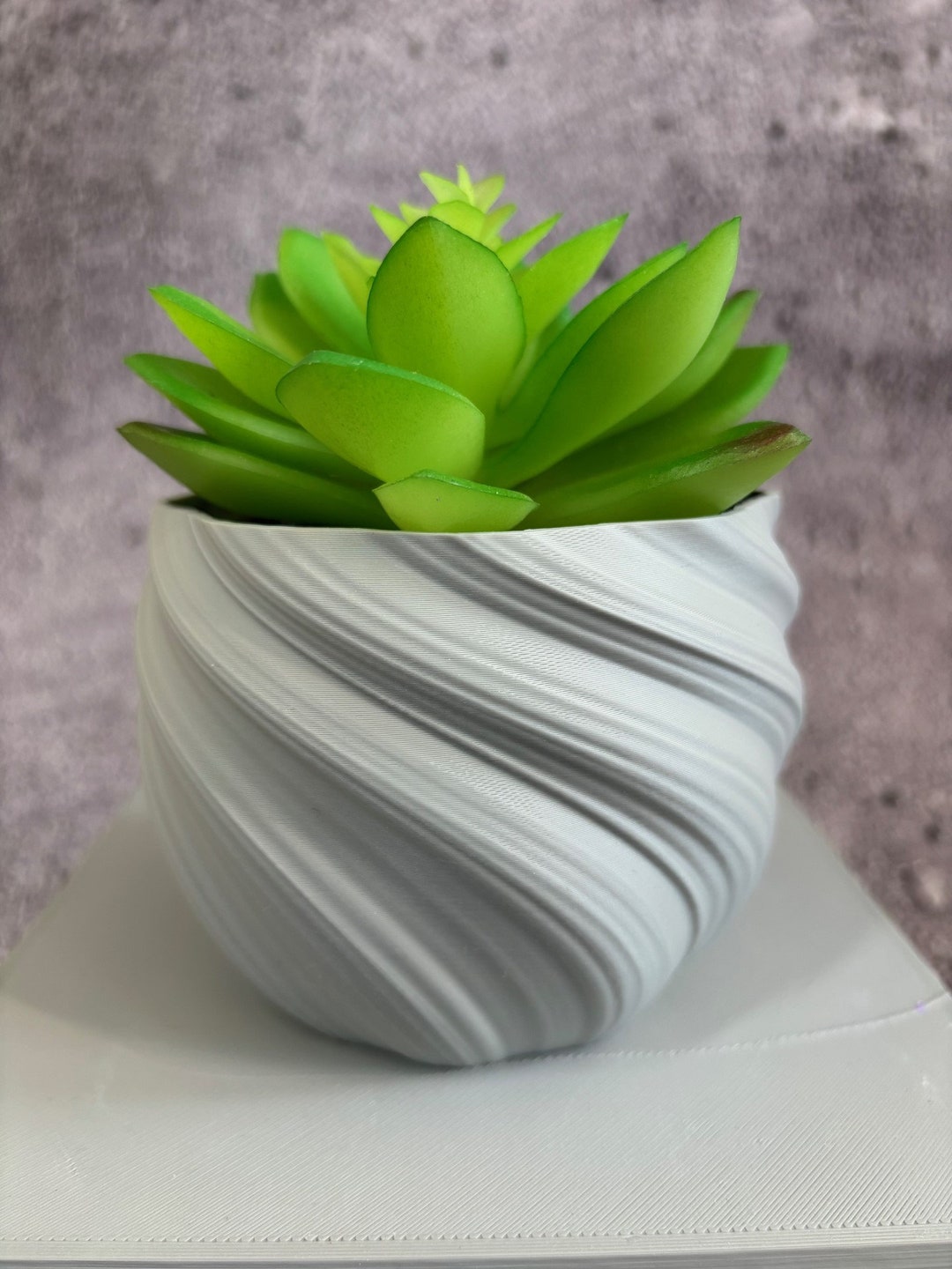 Small Twisted Flower Pot for Plants of All Kinds (matte Light Gray ...