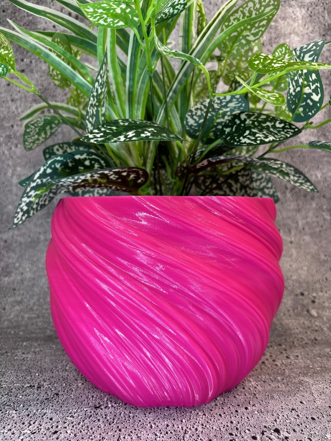 Large Twisted Flowerpot for Plants of All Kinds (magenta Color) - 8 ...