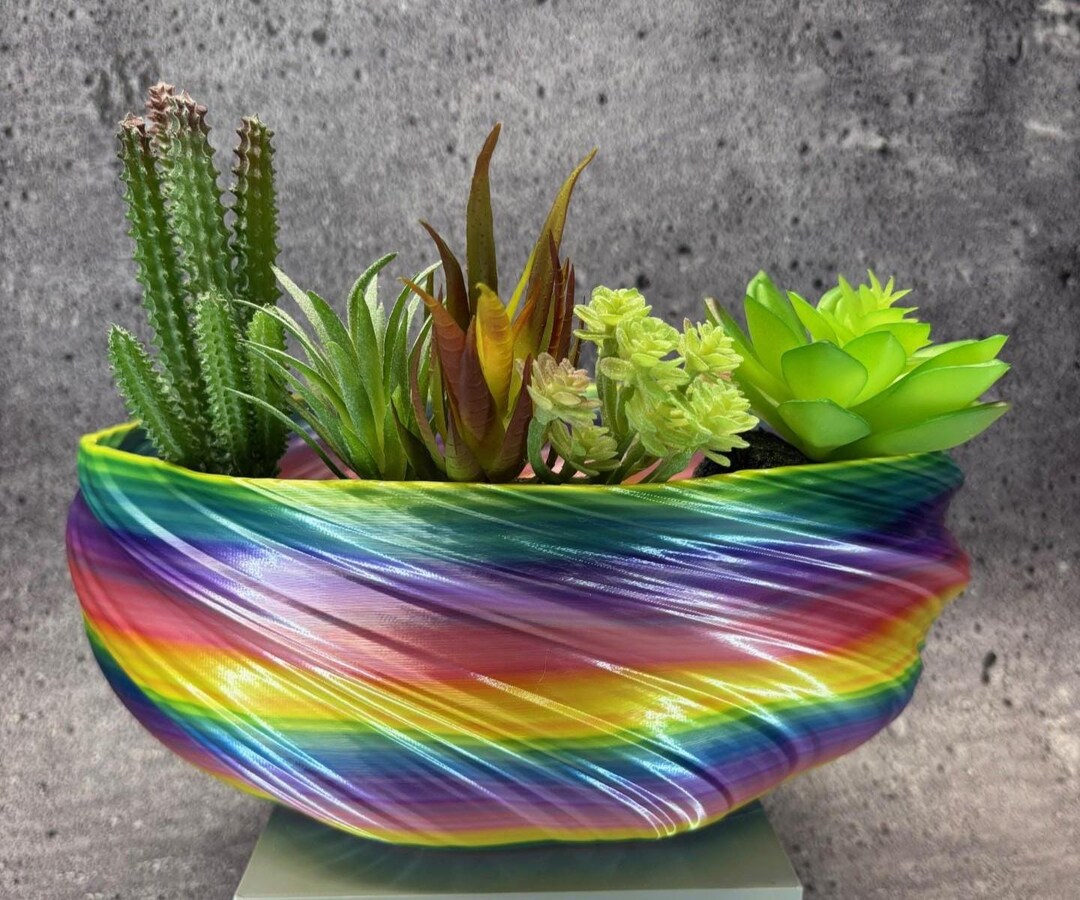 Extra Large Shallow Twisted Planter for Succulents or Cati (multi Color ...