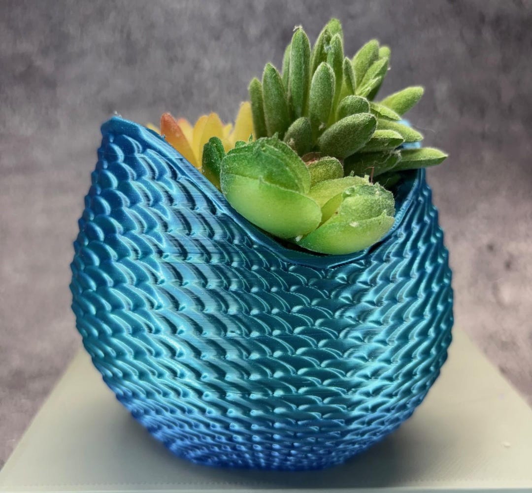 Small Mermaid Tail Flowerpot for Plants of All Kinds (blue Shades With ...