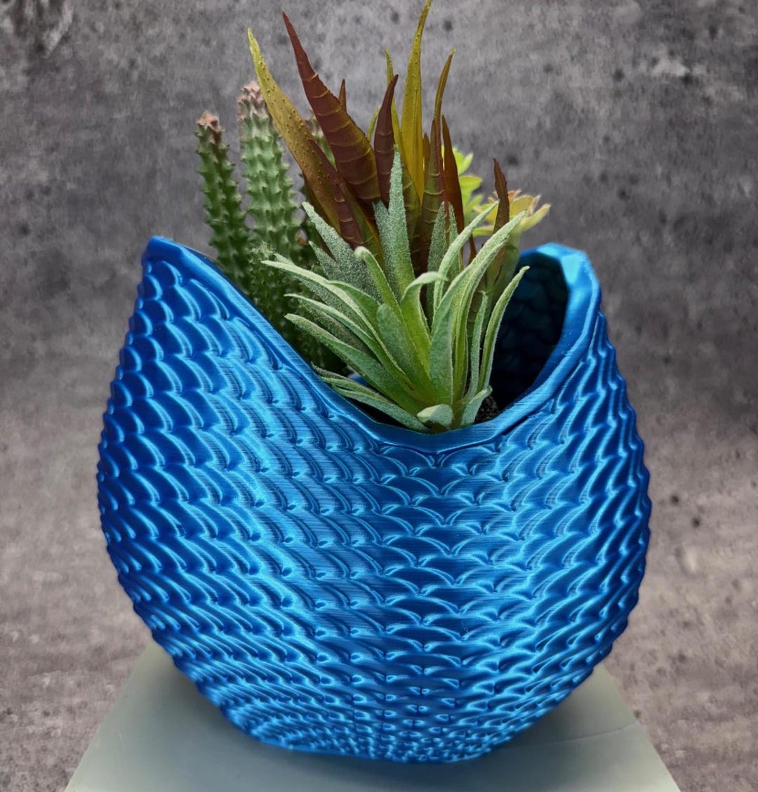 Medium Mermaid Tail Flowerpot for Plants of All Kinds (silk Light Blue ...