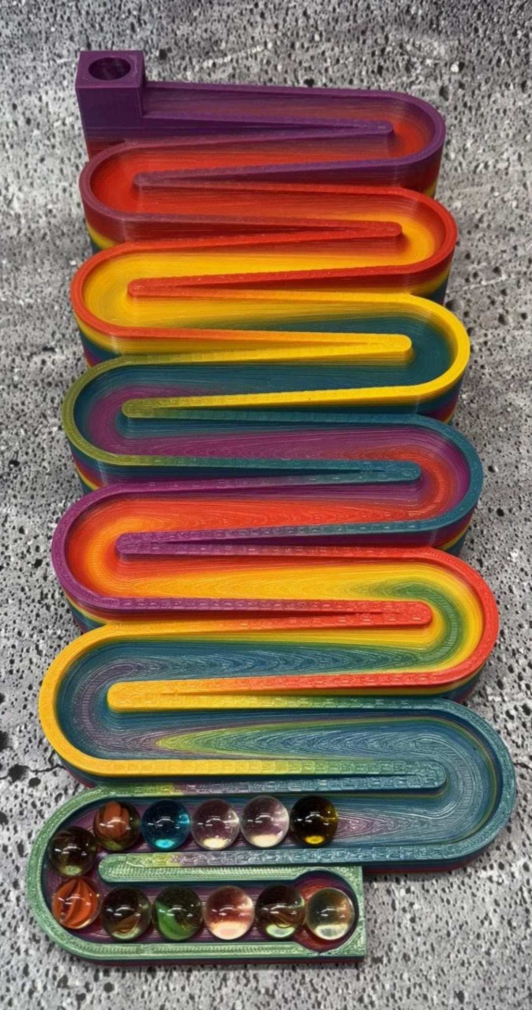 Long Marble Run (assorted Multi-color) - Approx. 5.5" Wide X 12" Long X ...