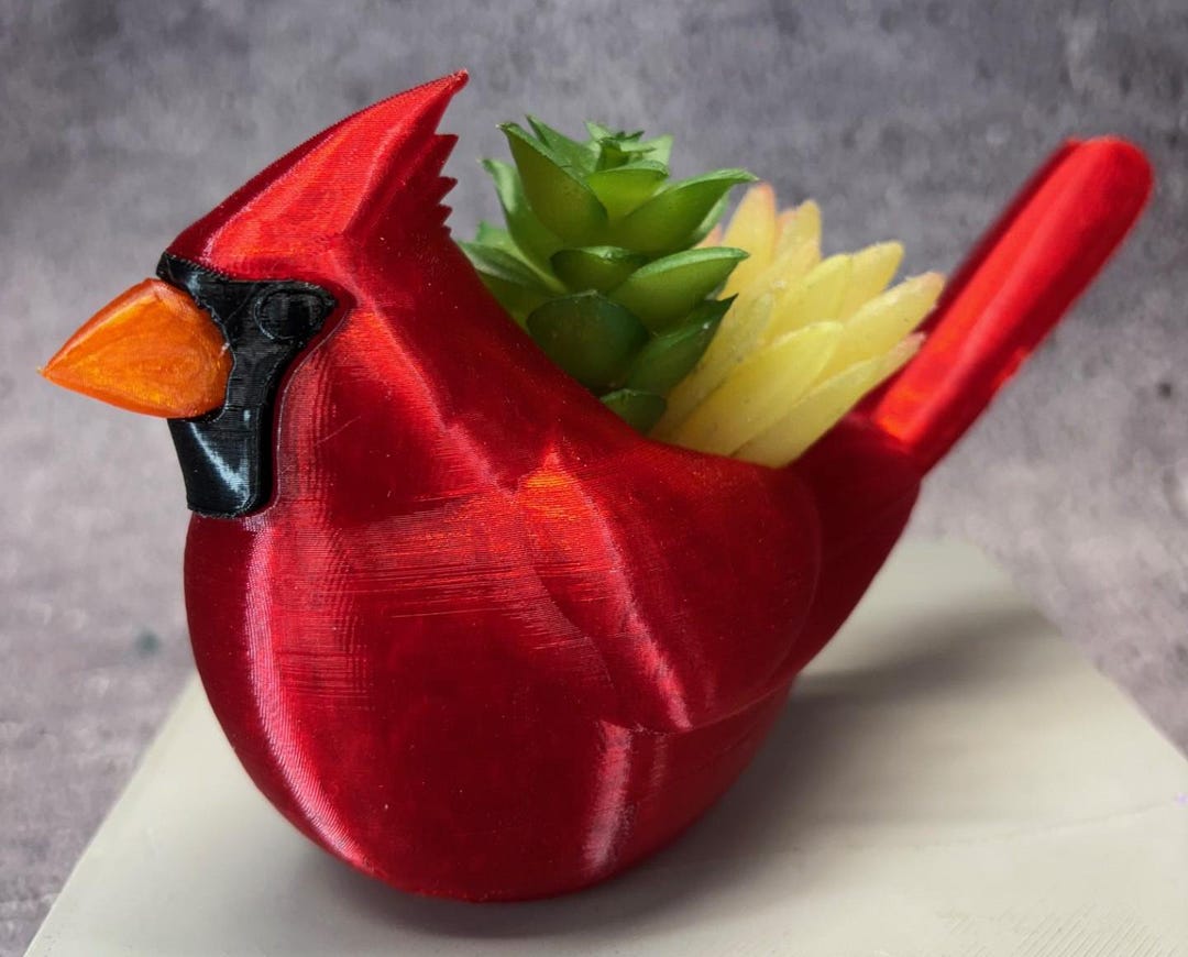 Small Cardinal Planter for Succulents, Cactus or Any Plant (crystal Red ...