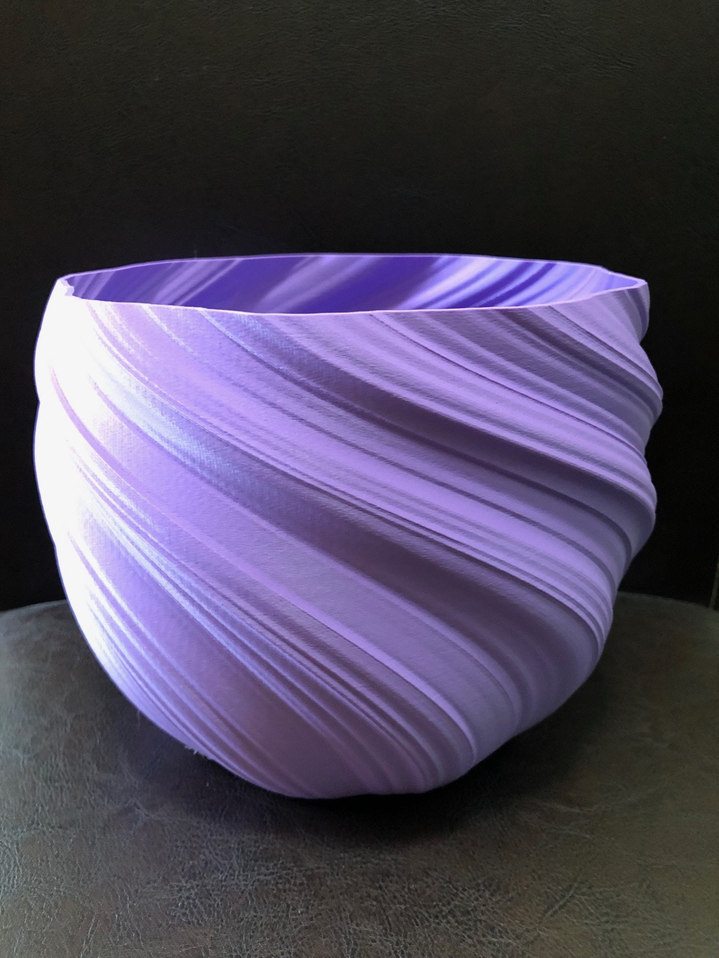 Large Twisted Flower Pot for Plants of All Kinds (pastel Purple Color ...