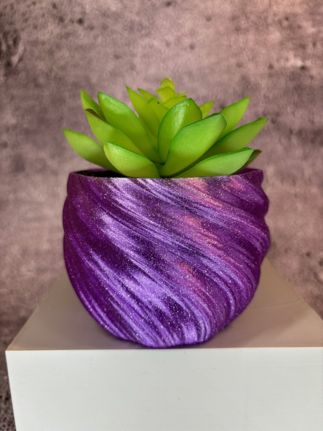 Small Twisted Flowerpot for Plants of All Kinds lilac Sparkle Color 4 ...