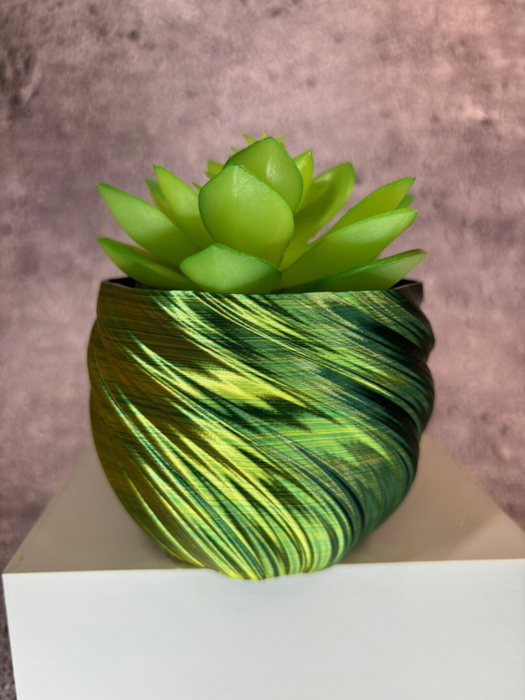 Small Twisted Flower Pot for Plants of All Kinds (dual Blue and Gold ...
