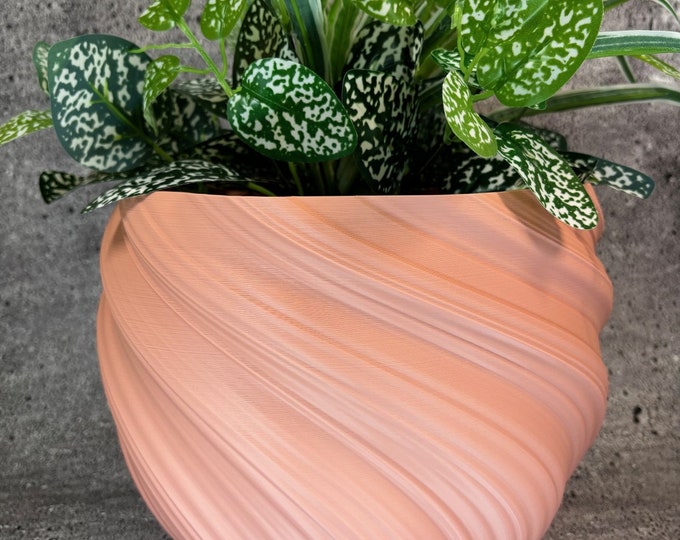 Extra Large Twisted Flower Pot for Plants of All Kinds terracotta Color ...