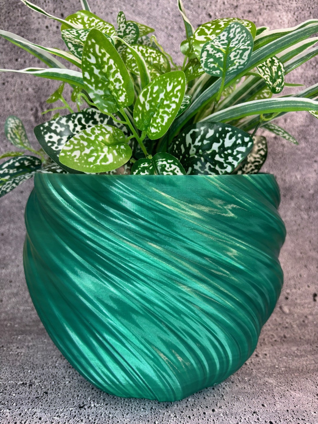 Extra Large Twisted Flower Pot for Plants of All Kinds (sea Foam Green ...