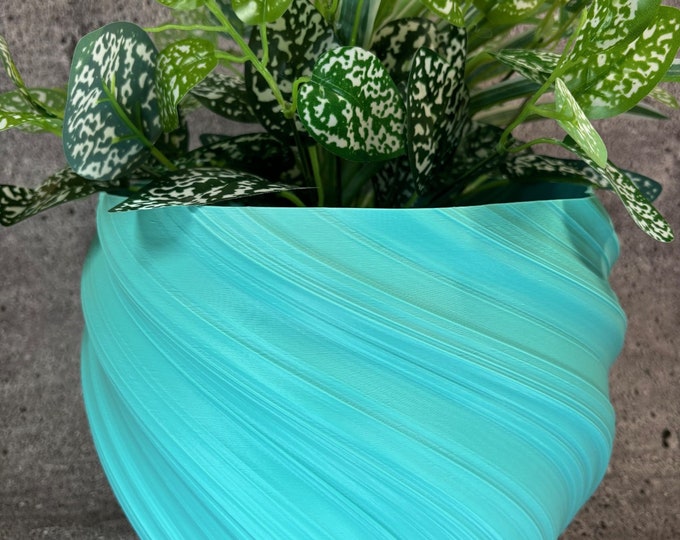 Maria Teal LG Ceramic Planter Pot With Saucer Attached/ Planters and ...