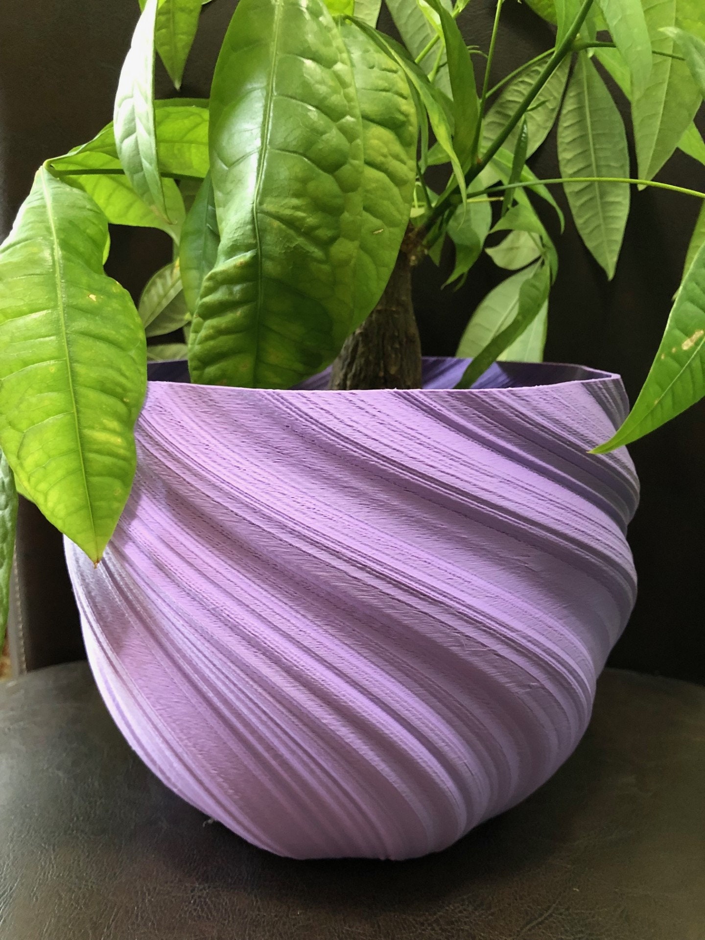Large Twisted Flower Pot for Plants of All Kinds (pastel Purple Color ...