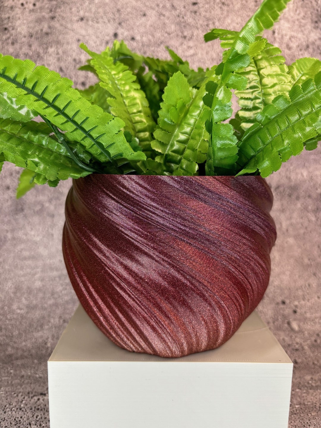 Medium Twisted Flower Pot for Plants of All Kinds red/gold/purple ...