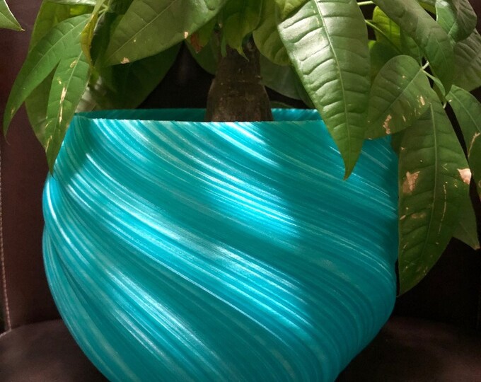 Large Twisted Flower Pot for Plants of All Kinds (aqua Blue Color) - 8 ...
