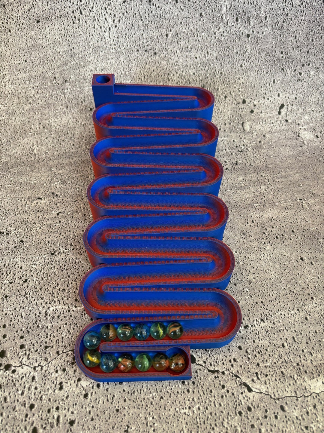 Long Marble Run (dual Blue and Red Color) - Approx. 5.5" Wide X 12 ...