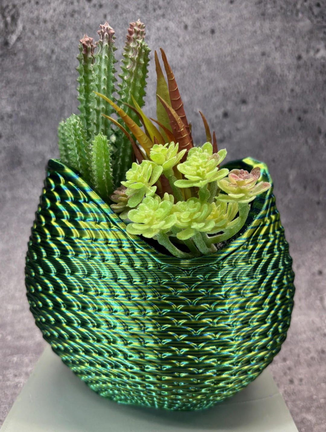 Medium Mermaid Tail Flowerpot for Plants of All Kinds (green/blue ...