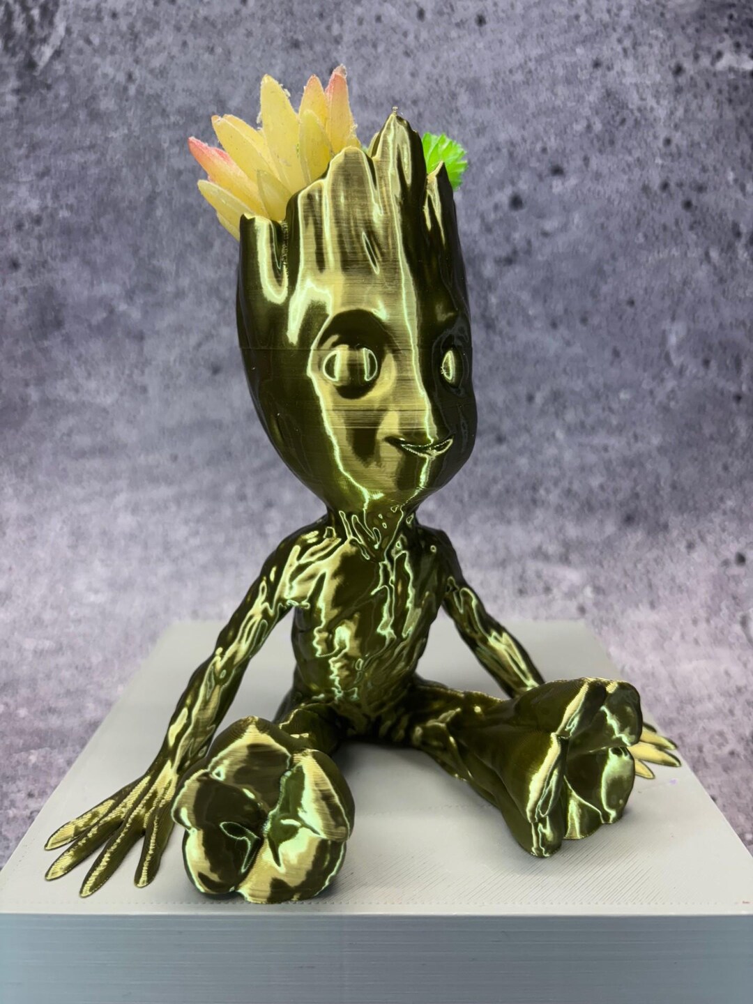 Baby Groot Figure With Planting Area in His Head (aged Bronze Color ...