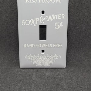 Restroom, Bathroom Light Switch and Outlet Covers Laser Engraved ...