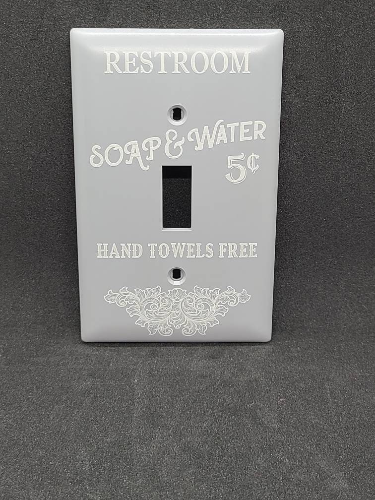 Restroom, Bathroom Light Switch and Outlet Covers Laser Engraved ...