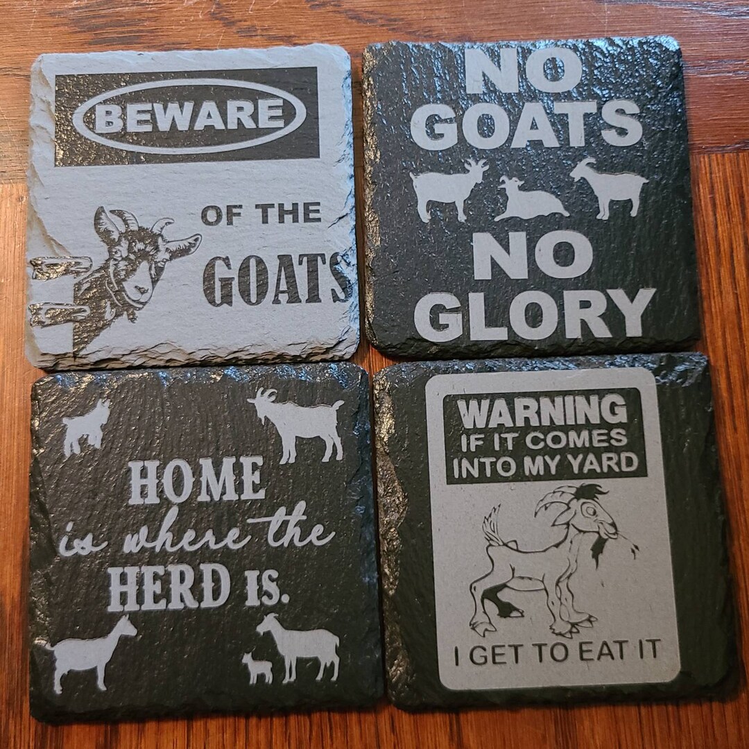 Goat Coasters. Laser Engraved - Etsy