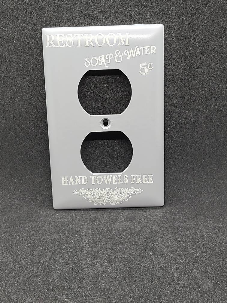 Restroom, Bathroom Light Switch and Outlet Covers Laser Engraved ...