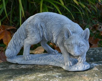 Cement Fox Garden Statue - Etsy