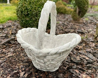 Concrete Handle Basket Planter - Etsy