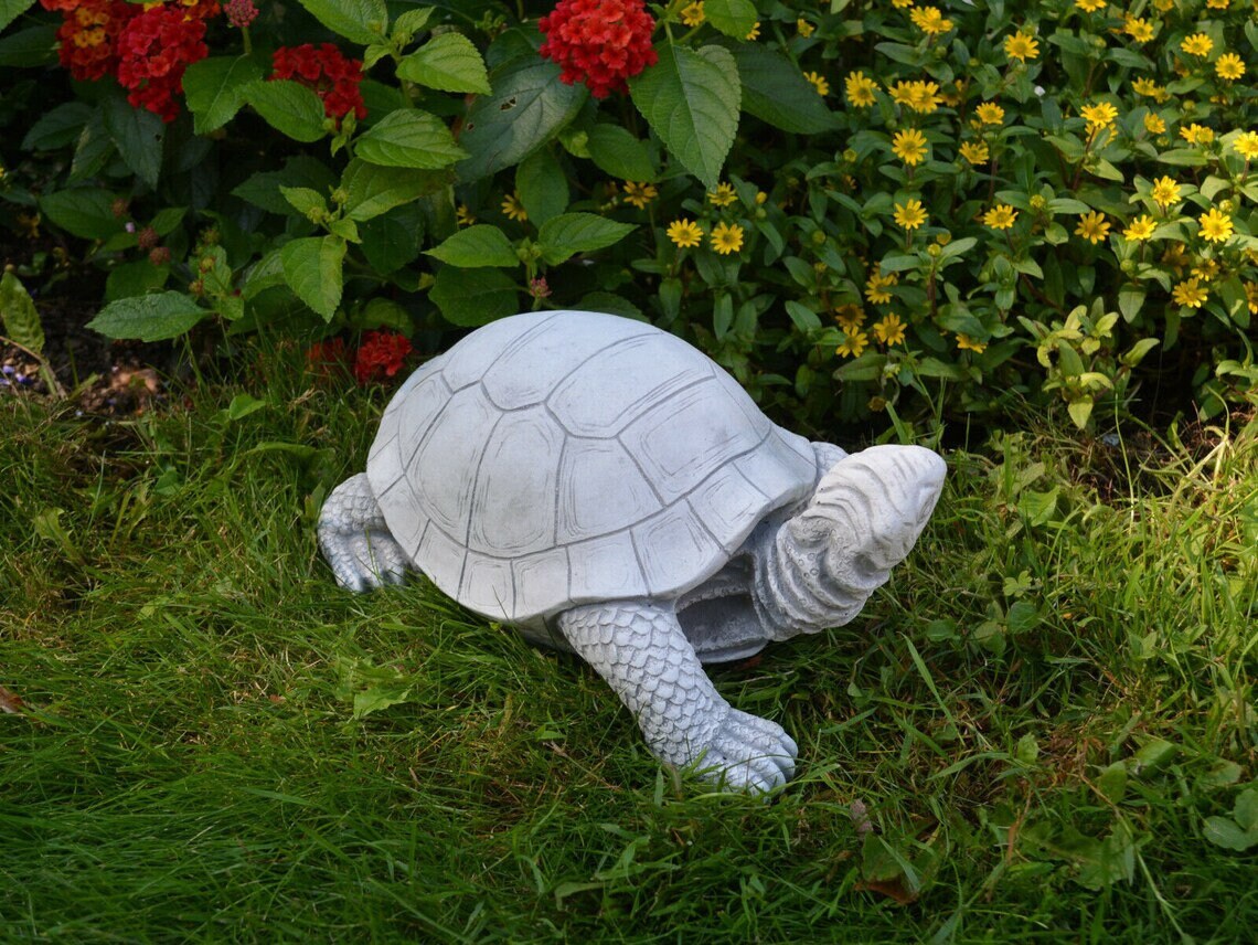 Outdoor Decor With a Sweet Turtle Garden Statue as Turtle - Etsy