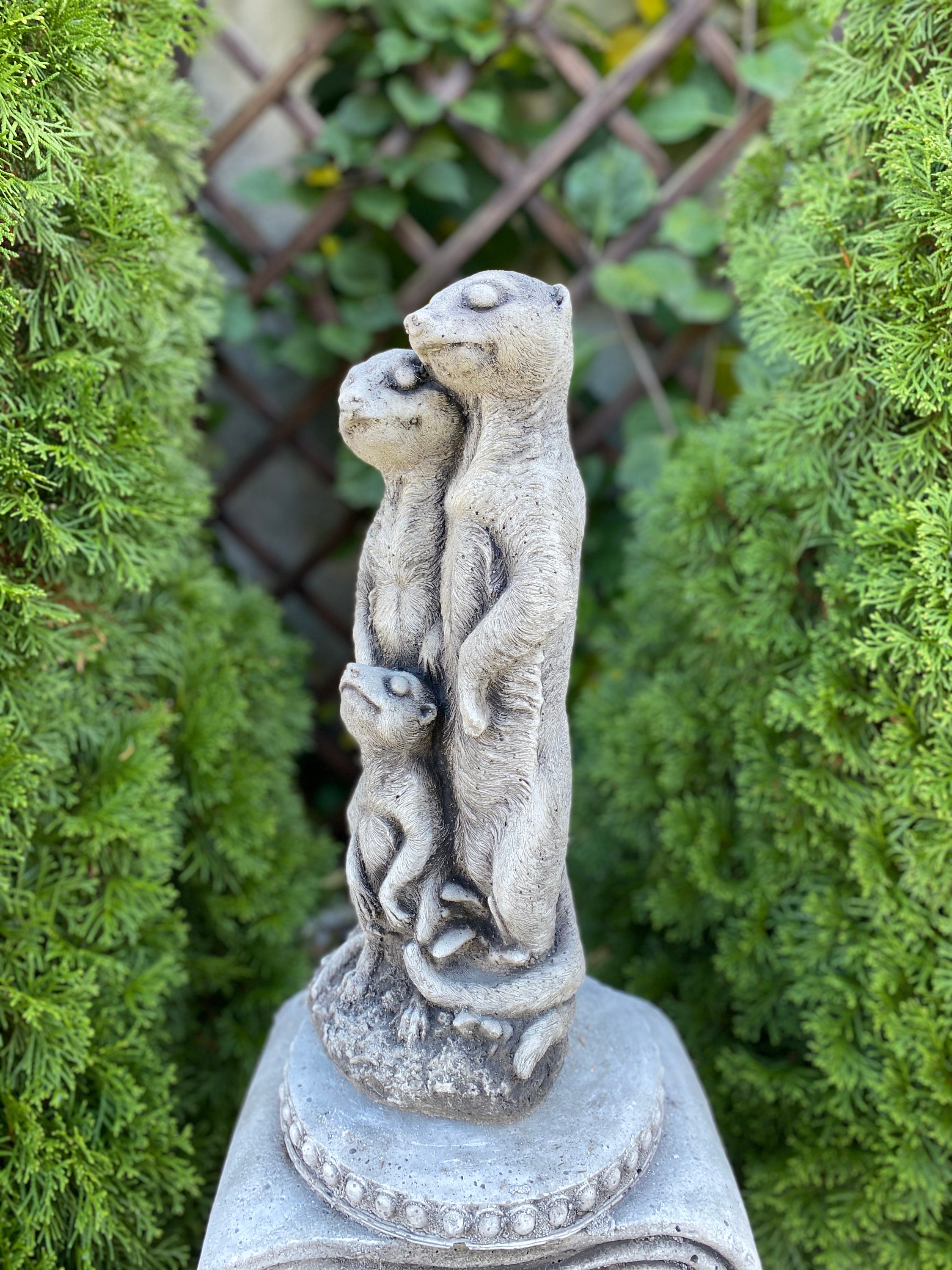 Three Gopher Sculpture Family Groundhog Cement Gopher Garden | Etsy