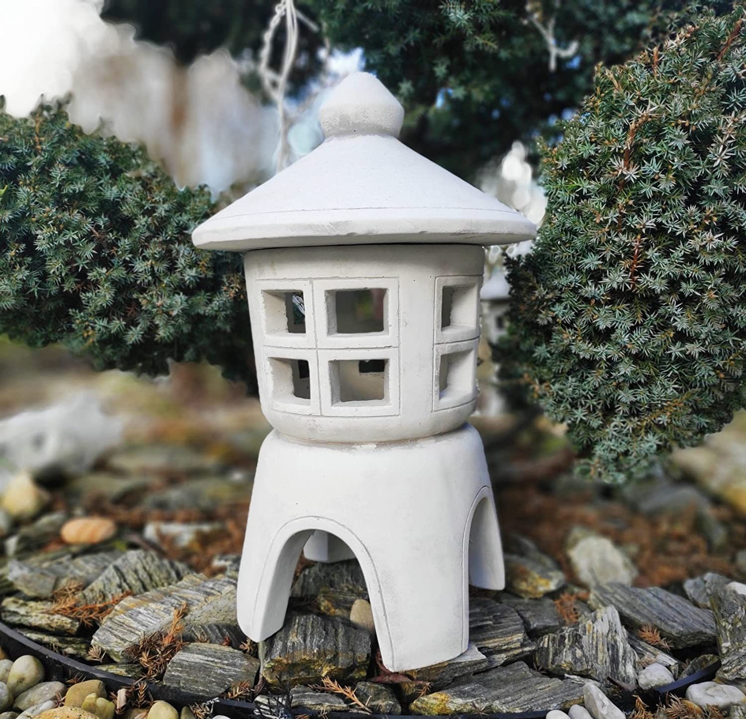 Japanese Latern Garden Statue Concrete Pagoda Light Latern | Etsy