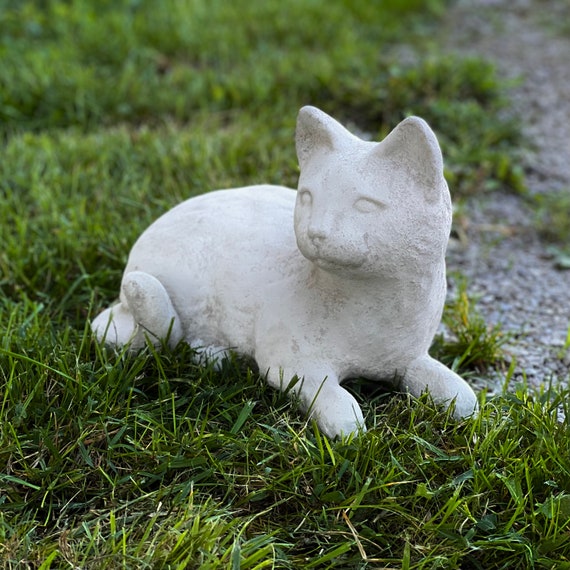 Cute Cat Garden Statue Figure Kitty Figurine Backyard Decor - Etsy