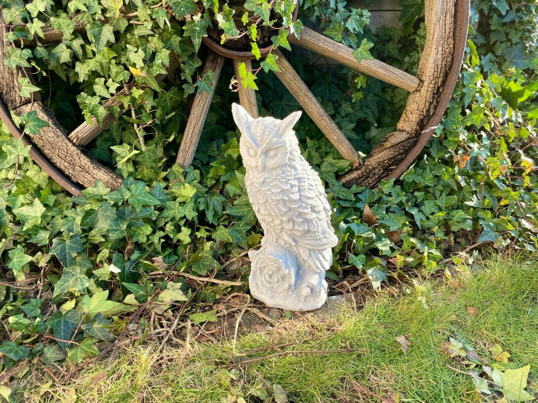 Stone Owl Statue Figurine Owl Ornament Pottery Owl Sleeping - Etsy