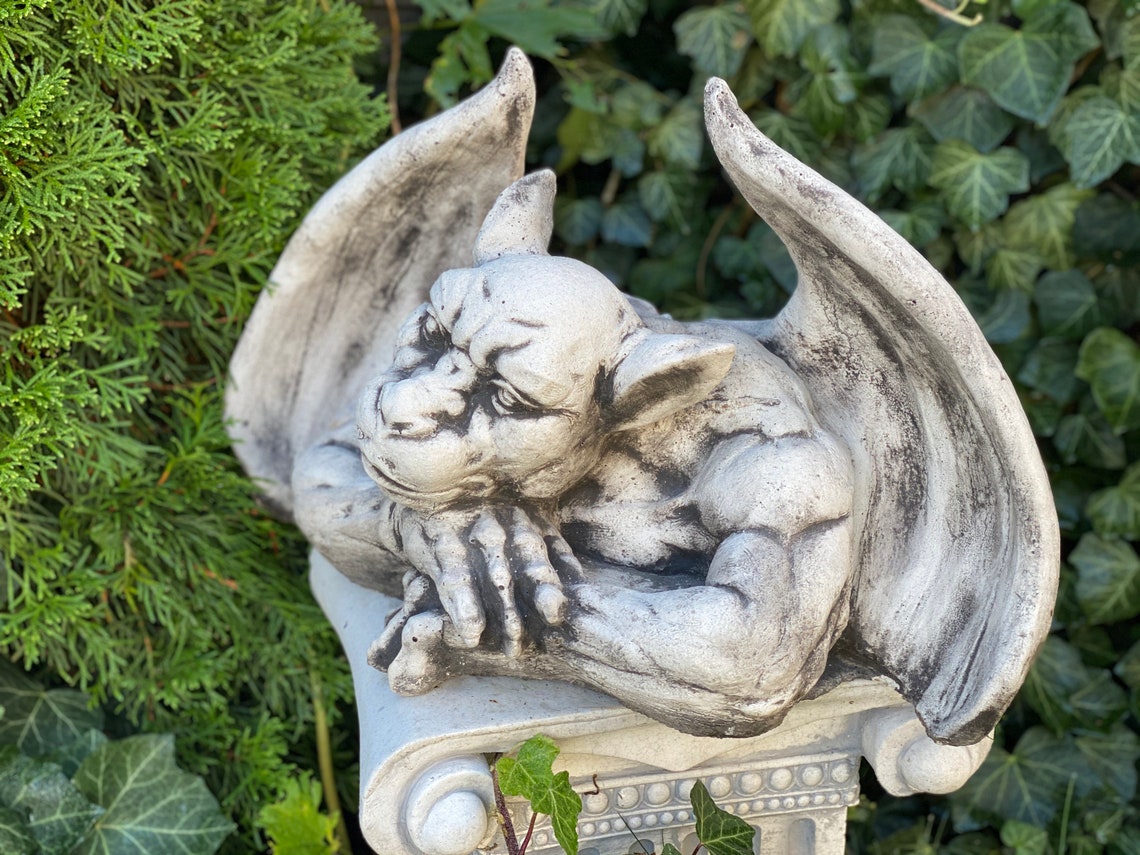 Gargoyle Gargoyle With Big Wings Gargoyle Statue Garden Cement | Etsy