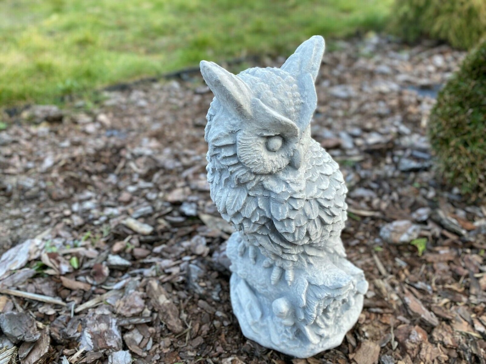 Stone Owl Statue Figurine Owl Ornament Pottery Owl Sleeping - Etsy