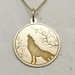 Gold Wolf Necklace, 14K Solid Gold Pendant, Howling Wolf Charm, Wild ...