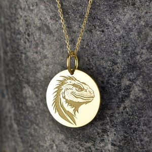 14K Gold Lizard Necklace, Lizard Jewelry, Lizard Owner Gift, Komodo ...