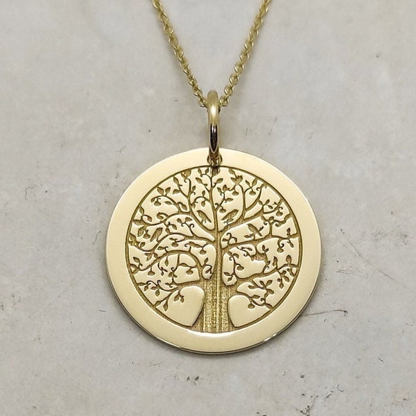Gold Tree Pendant - Etsy