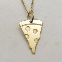 Pizza Necklace Pepperoni Pizza Jewelry Gold Pizza Charm Necklace Pizza ...