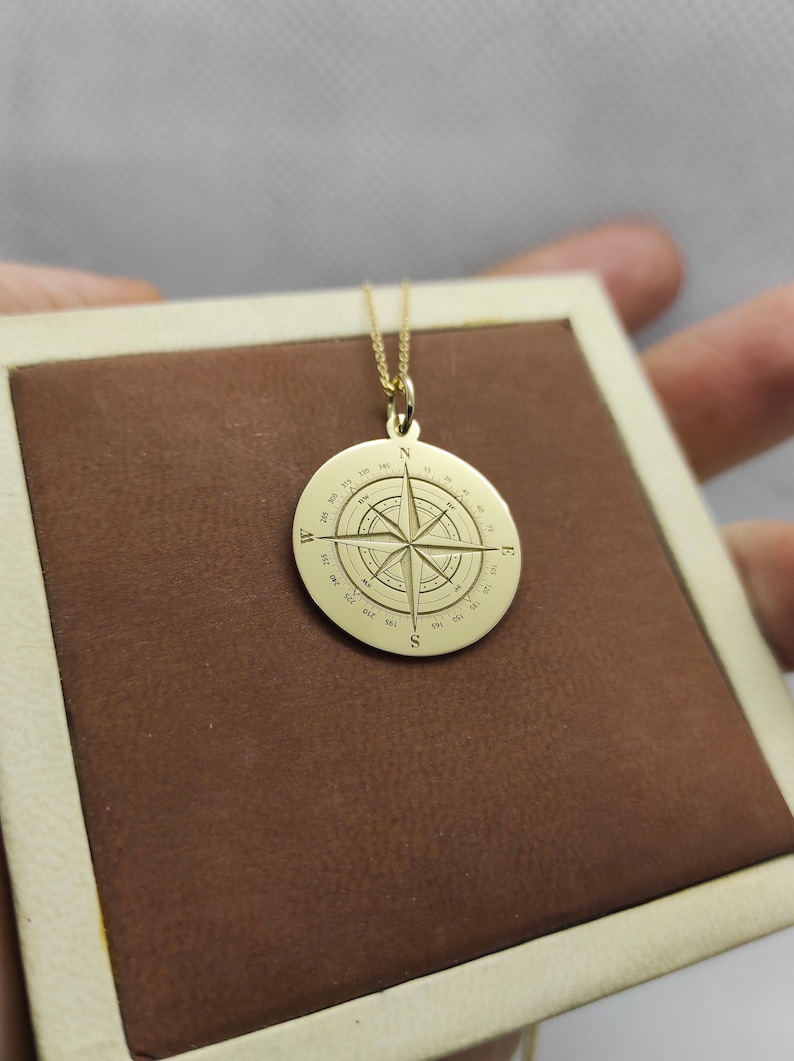 Compass Necklace Compass Jewelry Compass Engraved Compass | Etsy