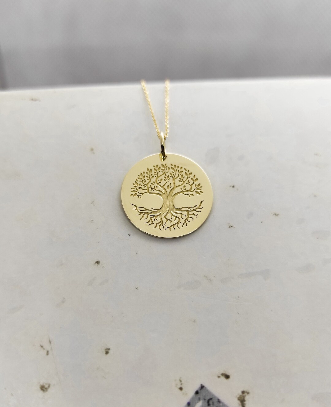 14K Gold Tree Pendant, Tree of Life Charm, Family Tree Necklace, Gold ...
