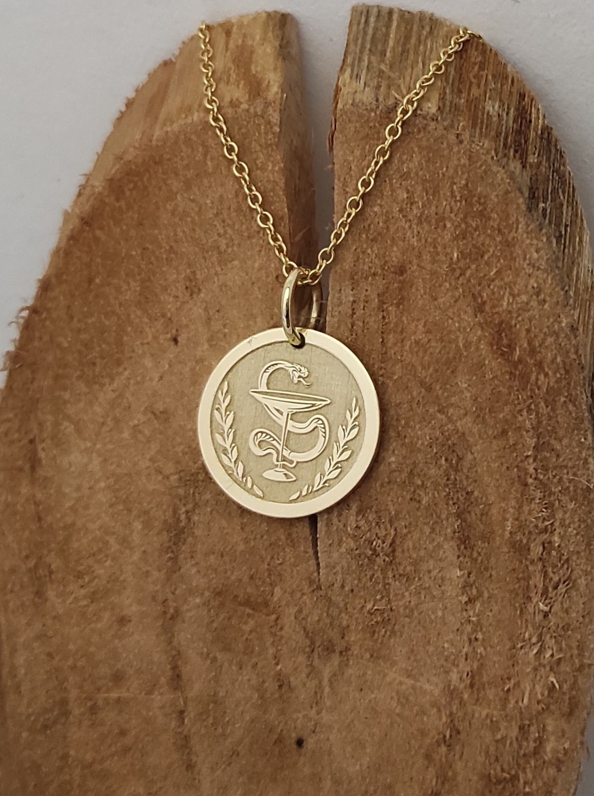Pharmacy Necklace Medical Pendant 14K Yellow Gold Pendant | Etsy