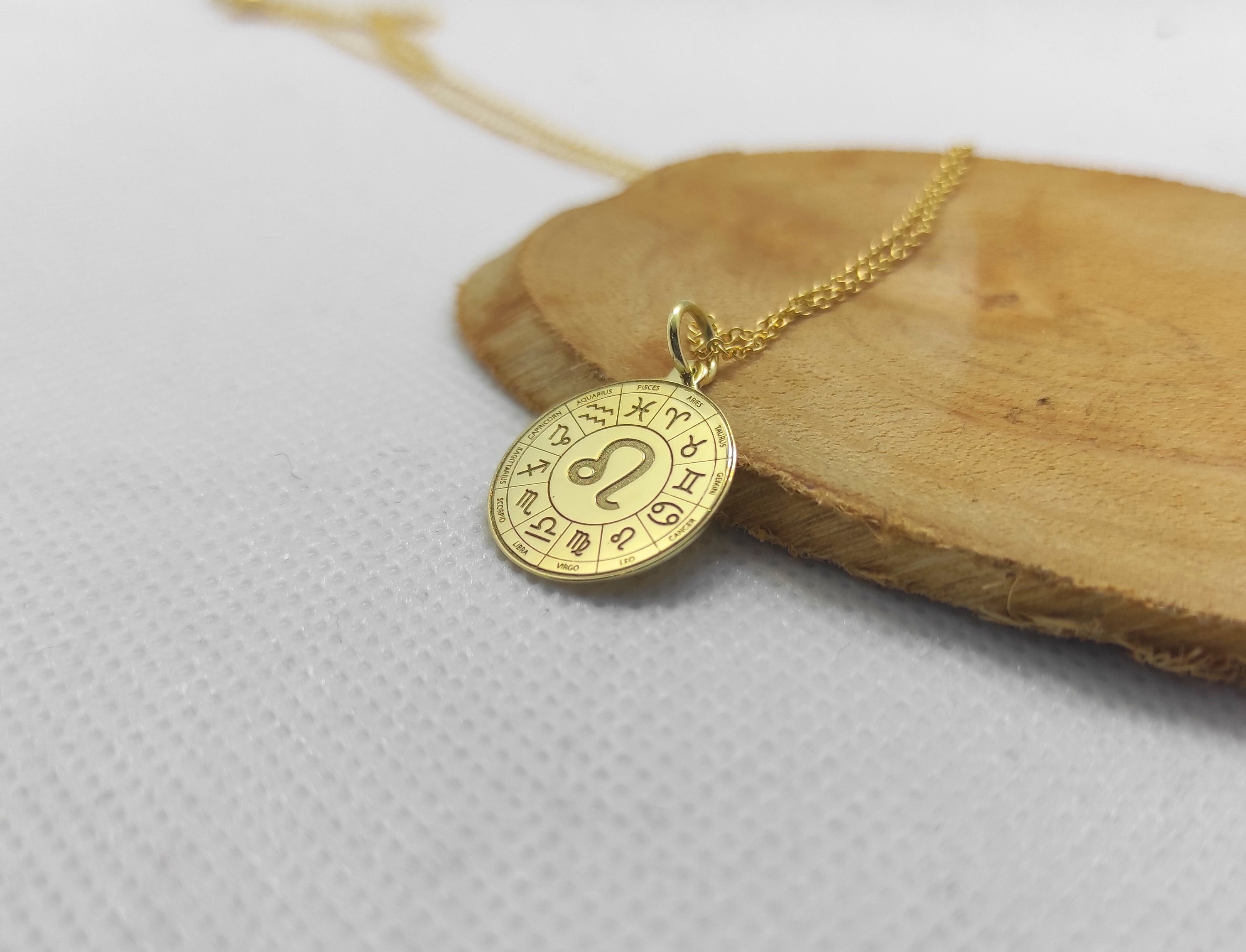 Leo Necklace, 14K Gold Pendant, Zodiac Sign Pendant, Leo Jewelry ...