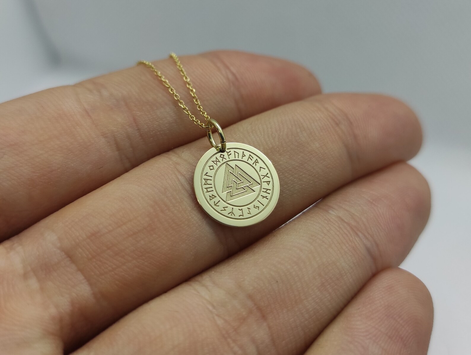 Viking Necklace 14K Solid Gold Pendant Pagan Pendant Gold - Etsy