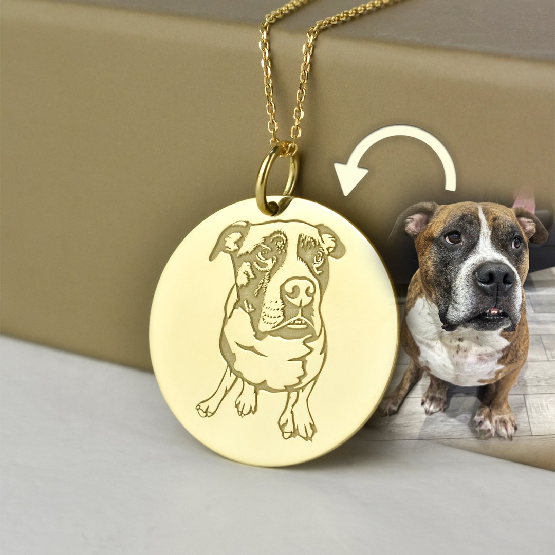 Make Your Custom Pet Necklace, 14K Solid Gold Dog Jewelry, Dainty Women ...