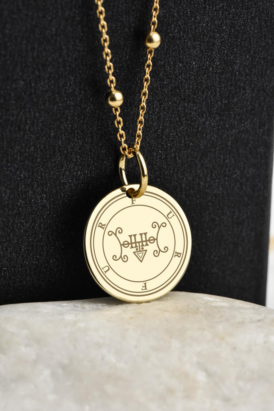 14K Gold Furfur Sigil Necklace, Great Earl of Hell Jewelry, Furtur ...
