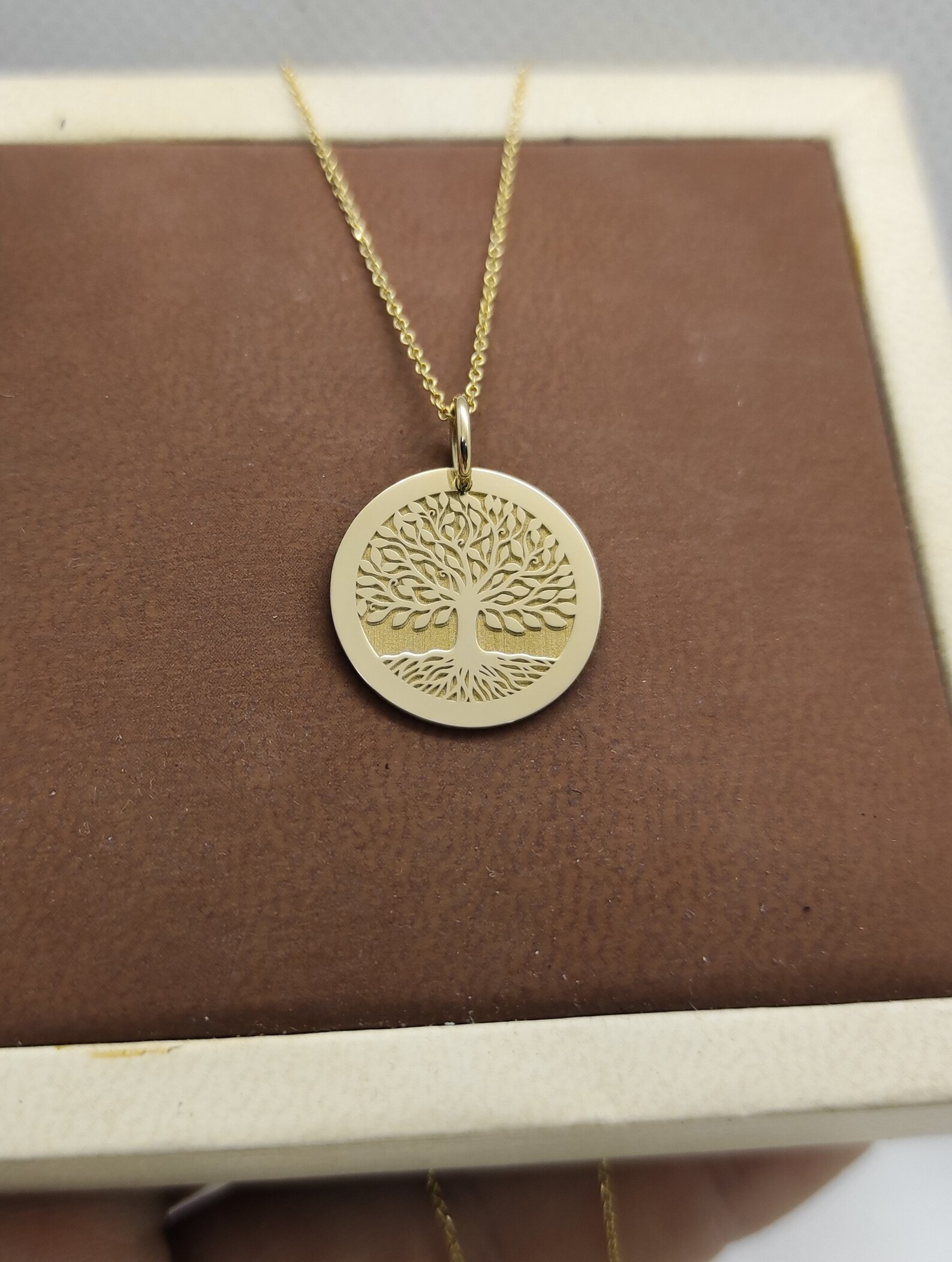 Tree Necklace, 14K Gold Pendant, Tree of Life Pendant, Family Tree ...